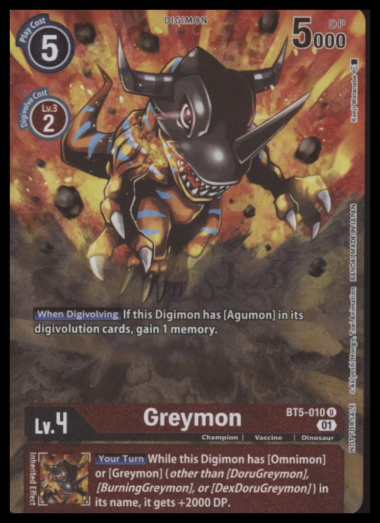 Digimon - Greymon Premier TO Event June 2021 - Battle of Omni - #BT5-0 ...