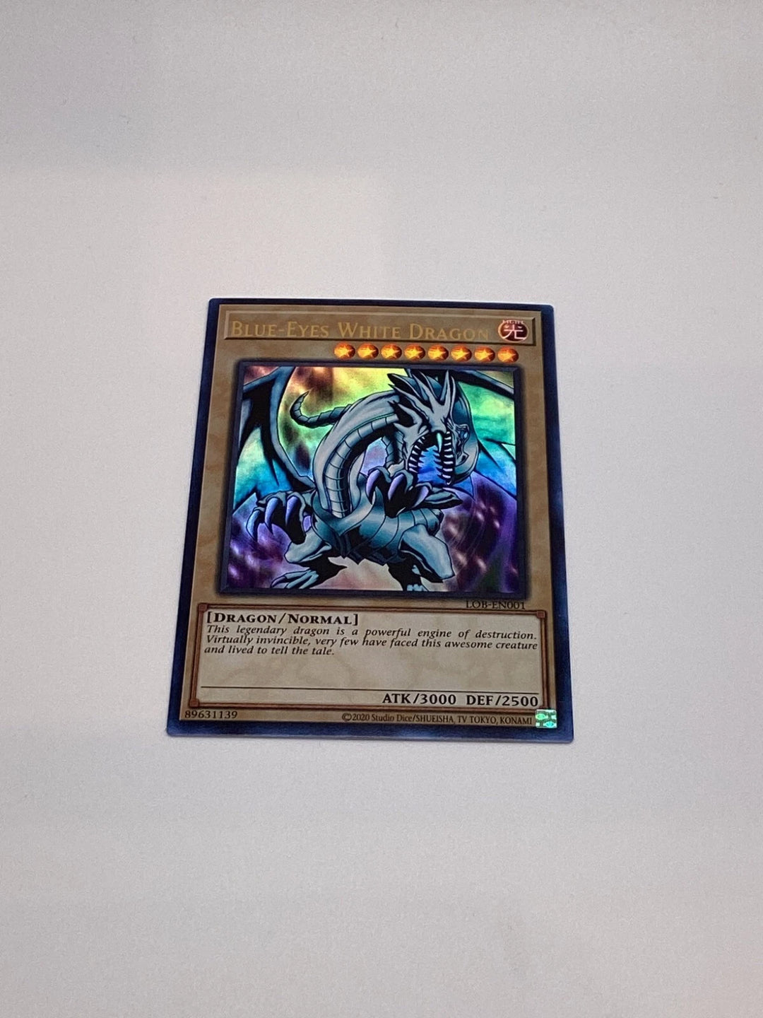 YuGiOh - Blue-Eyes White Dragon - Misprint - LOB-EN001 - 25th Annivers ...