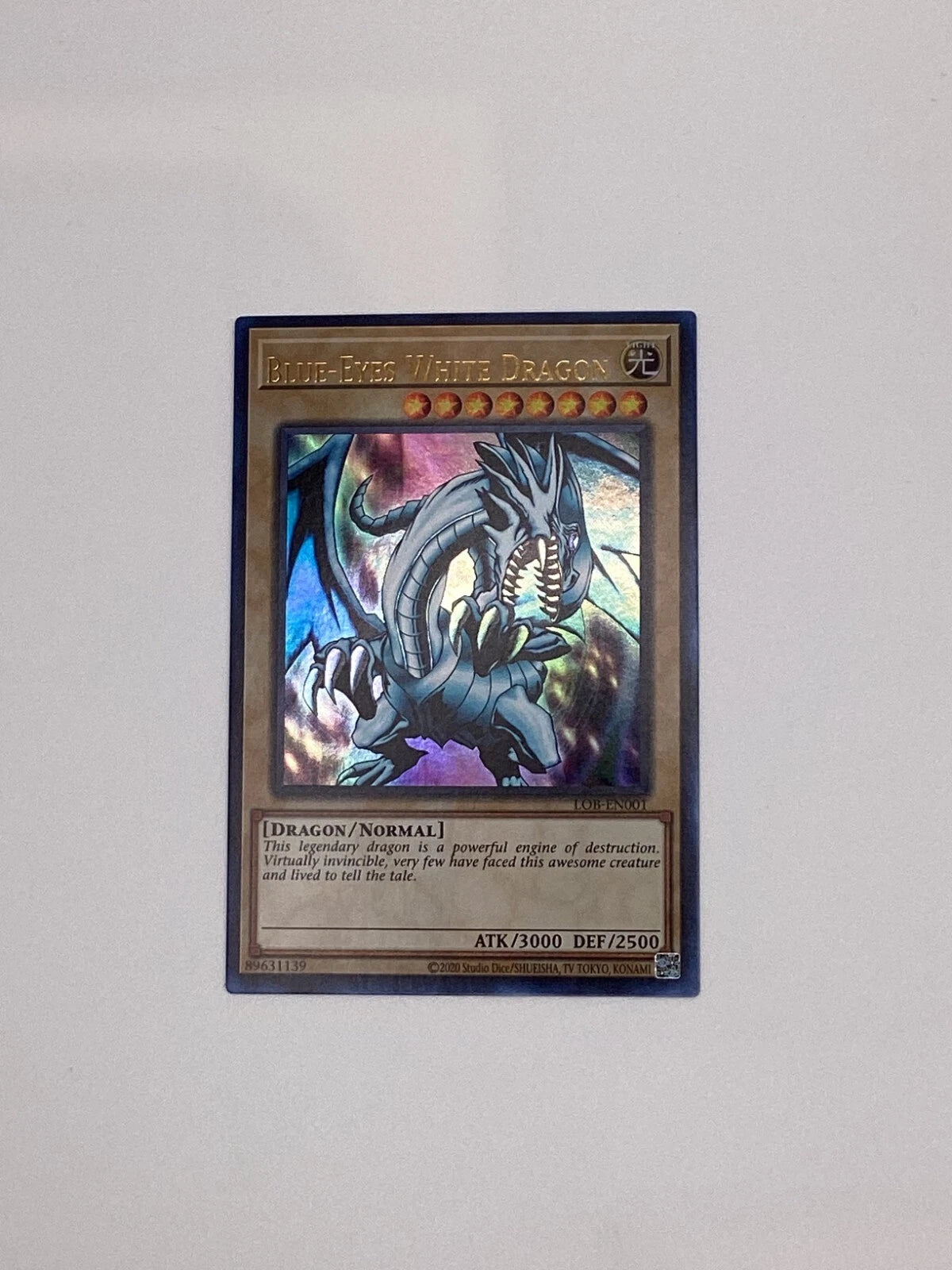 YuGiOh - Blue-Eyes White Dragon - Misprint - LOB-EN001 - 25th Annivers ...